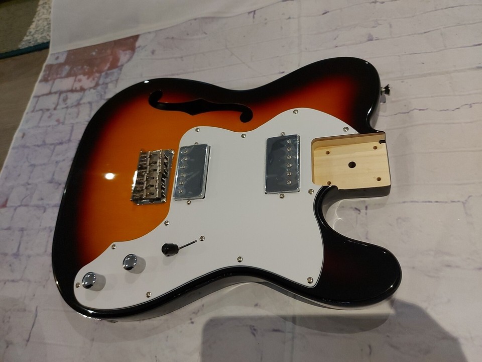 NEW LOADED Thinline Tele BODY Telecaster SUNBURST / WHITE PICKGUARD. HH ...