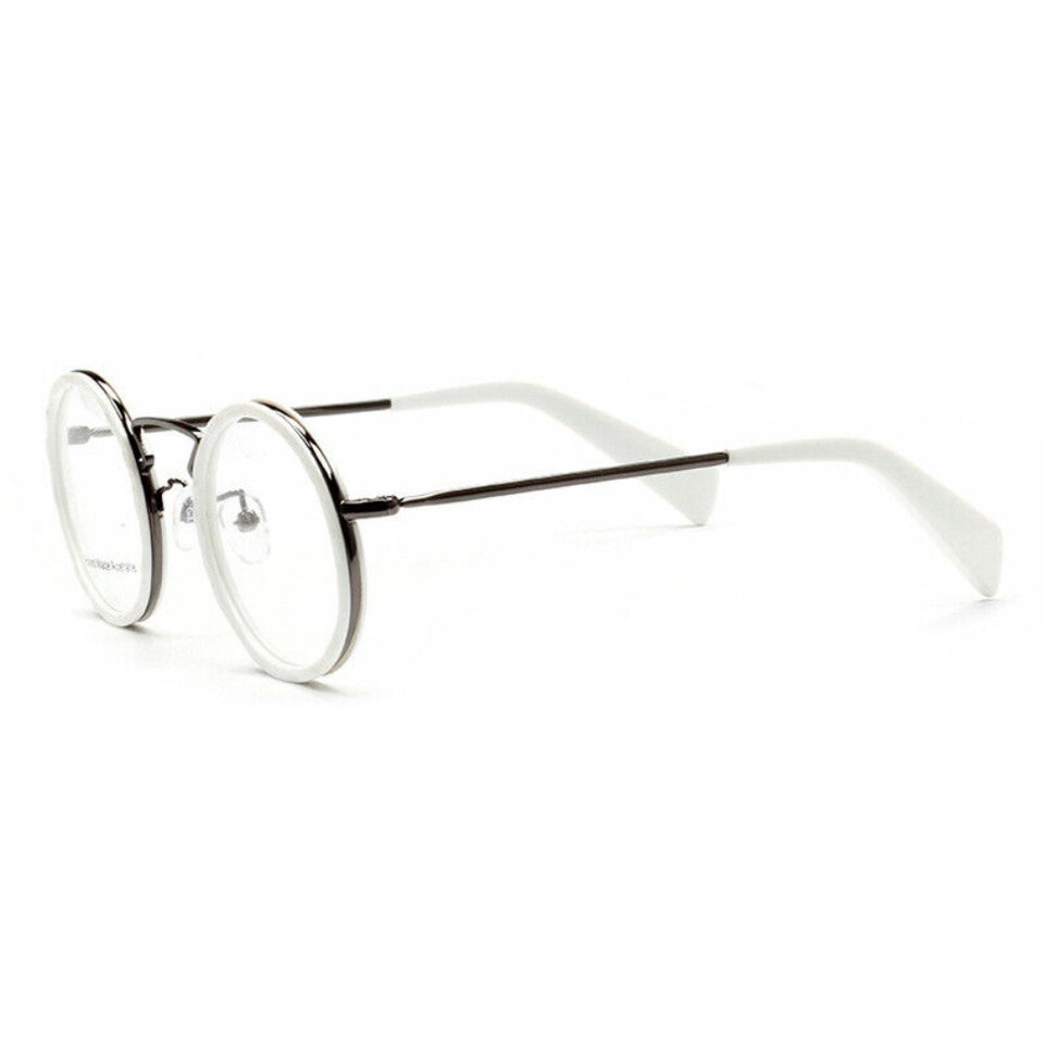Retro Round 42mm Eyeglasses Frames Reading Glasses Metal Acetate Men ...