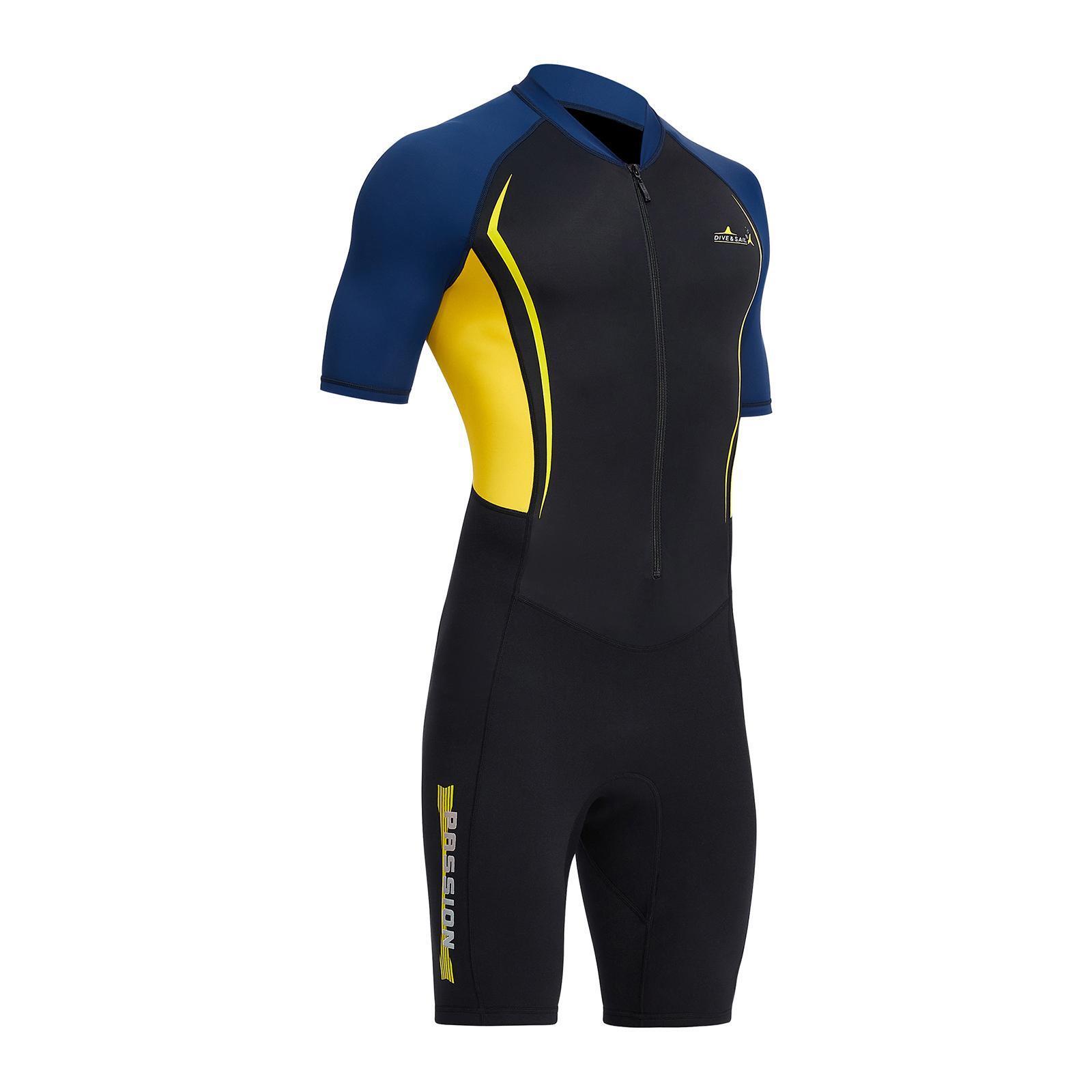 Mens Shorty Wetsuit Full Body Front Zip for Surf Spearfishing XXXL ...