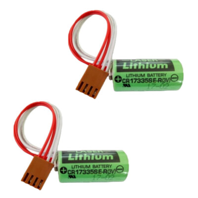 2Pcs Non-rechargeable CR17335SE-R(3V) PLC Battery with 4-pin plug ...