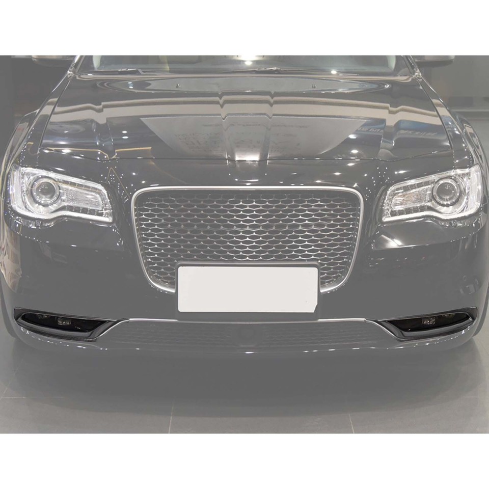 Pair Carbon Fiber Fog Light Cover Trim Bezels LH&RH For Chrysler 300 ...