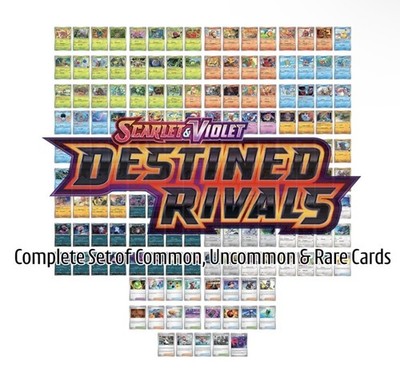 Pokémon Destined Rivals Complete Common, Uncommon & Rare 165 Card Set ...