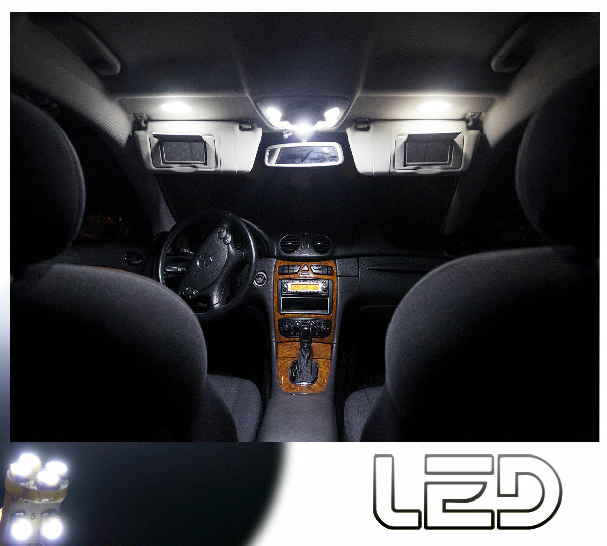 Pour MERCEDES CLK w209 4 Ampoules LED Blanc Plafonnier Habitacle ...