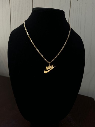 Nike Necklace - Nike Swoosh - 3mm Rope - 22" Gold Chain - Fathers Day ...