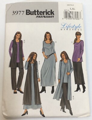 Dress Vest Tunic Pants Skirt Size L B3977 Cut Sewing Pattern | eBay