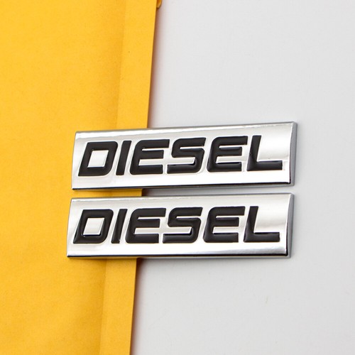 2x Black Metal DIESEL Car Emblem 3D Chrome Letter Turbo Engine Badge ...