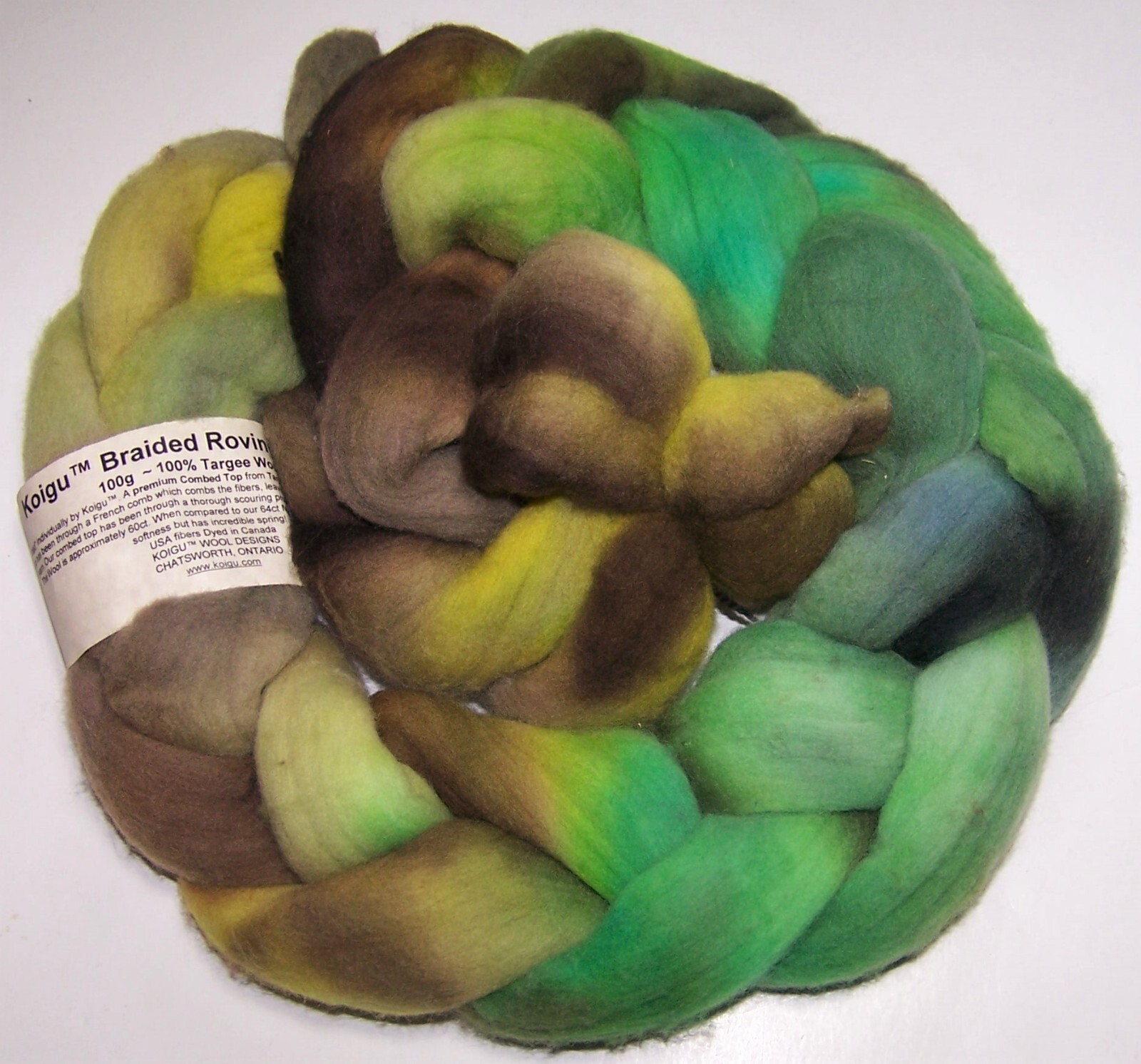 100gm KOIGU BRAIDED ROVING 100% Handpainted Targee Wool #7 | eBay