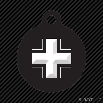 German Luftwaffe Keychain Round with Tab dog engraved many colors WWII ...