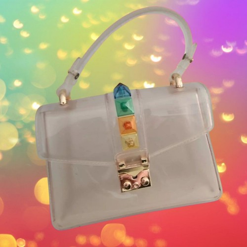 Clear JELLY Purse Handbag Concert Stadium EDC RAVE Transparent See ...