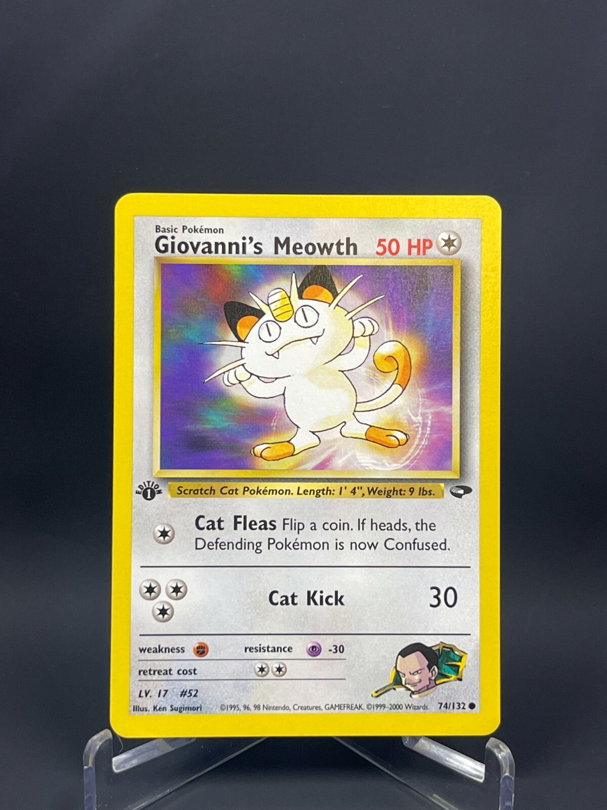 Pokémon Gym Challenge 1st Edition Giovanni's Meowth 74/132 Regular LP ...
