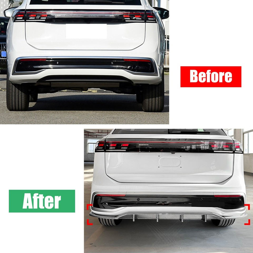 1x Glossy Black Rear Bumper Diffuser Lip For VW Tiguan MK3 2024-2025 ...