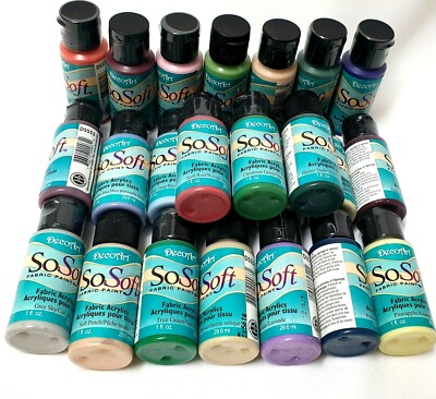 FABRIC PAINT So Soft per 1oz bottle. Combine from 25 DecoArt colors ...