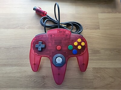 Official Nintendo 64 WATERMELON RED / CLEAR BACK Controller OEM N64 NUS ...