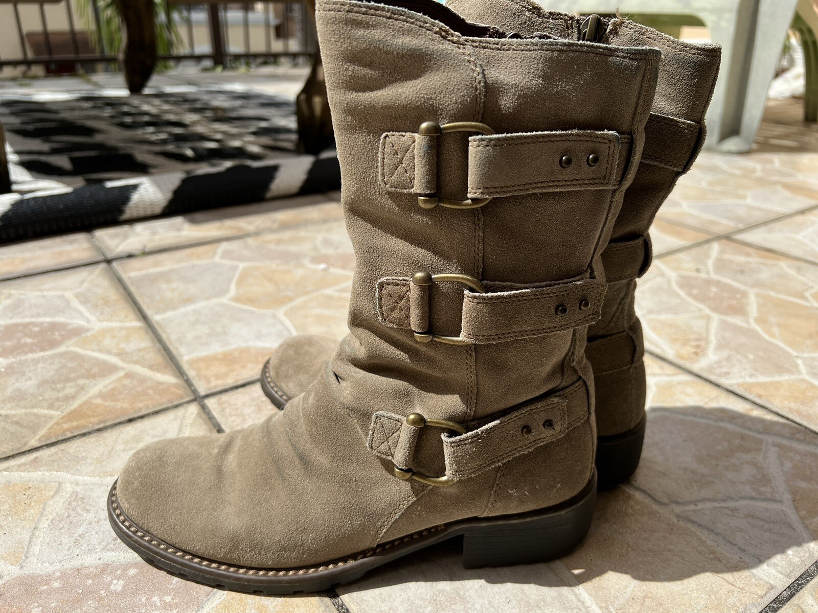 Clarks Orinocco Kick Suede Combat Moto Mid-Calf Boots… - Gem
