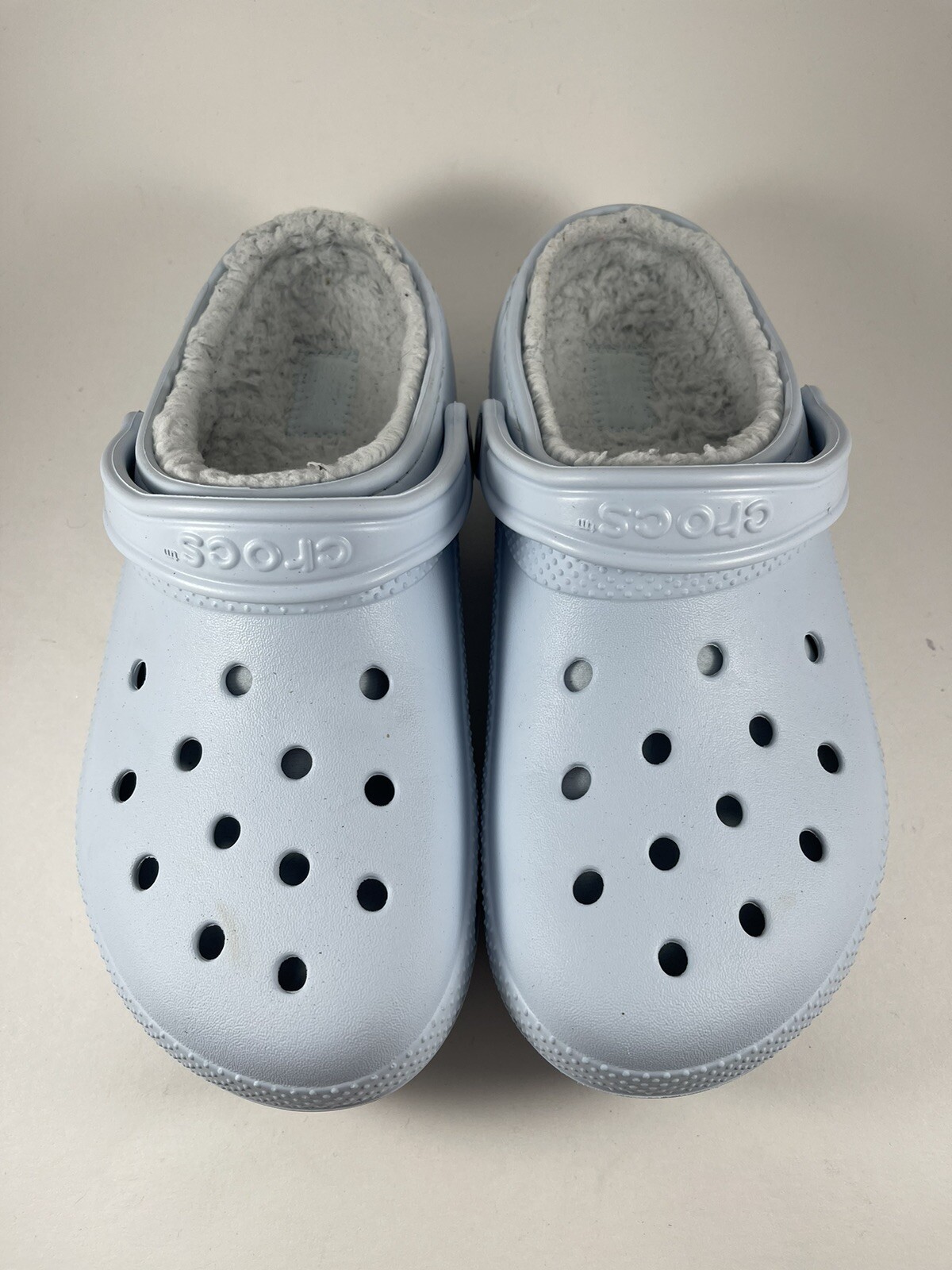 Light Blue Lined Unisex Crocs Women’s Size 10 Men’s Size 8 Clean! | eBay
