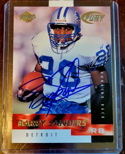 Autographed Barry Sanders Football Card | eBay