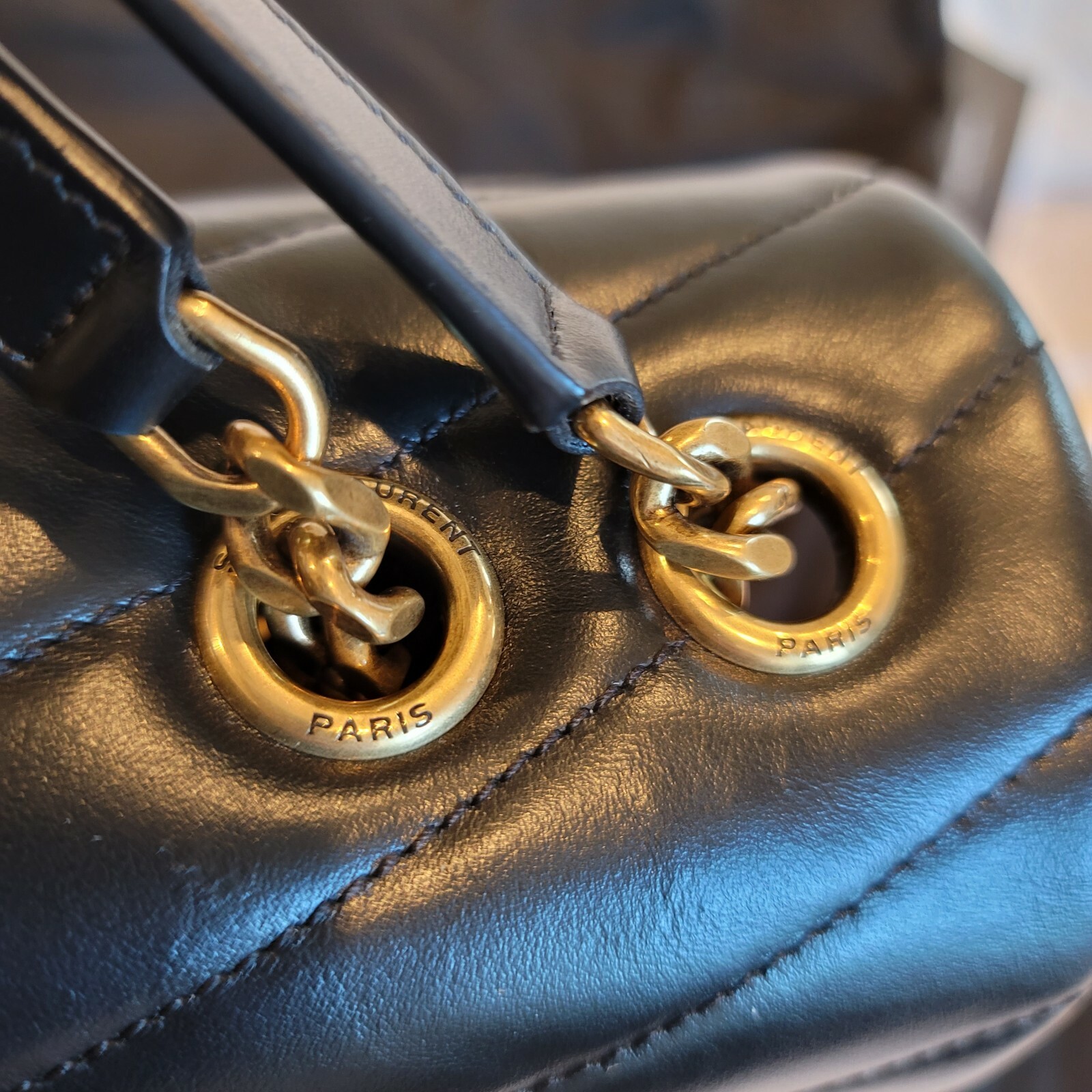 YSL NWT Large LouLou Black w/ Gold. Neiman Marcus receipt included ...