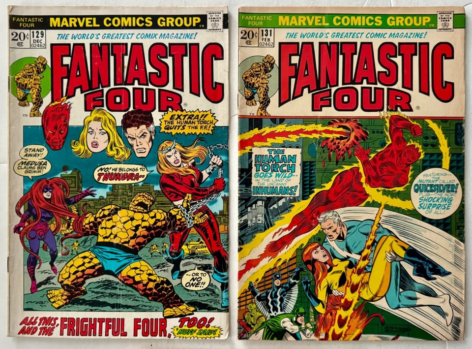 Fantastic Four 129 131 142 - 1st Thundra / Darkoth Marvel Comics Bronze ...