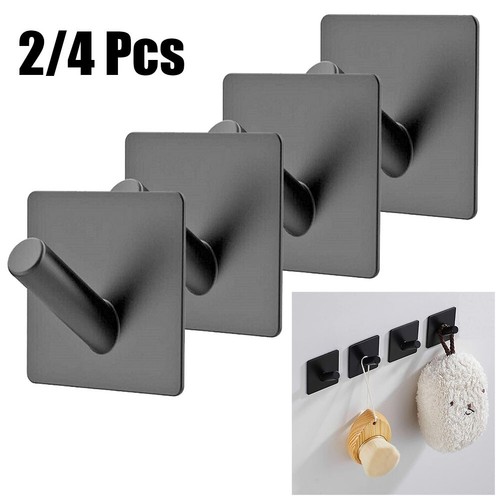 Efficient and Stylish Black Self Adhesive Hooks for Wall or Door ...