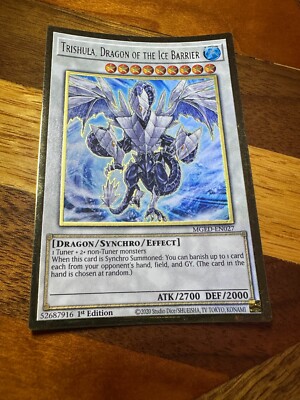 Trishula, Dragon of the Ice Barrier MGED-EN027 1st Edition Gold Rare LP + BONUS | eBay