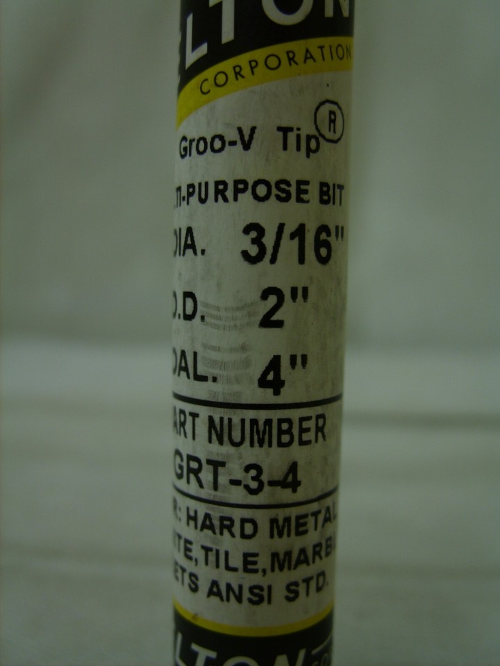 Relton GRT-3-4 3/16" Straight-Shank Masonry Drill Bit Groo-VÂ® Tip ...