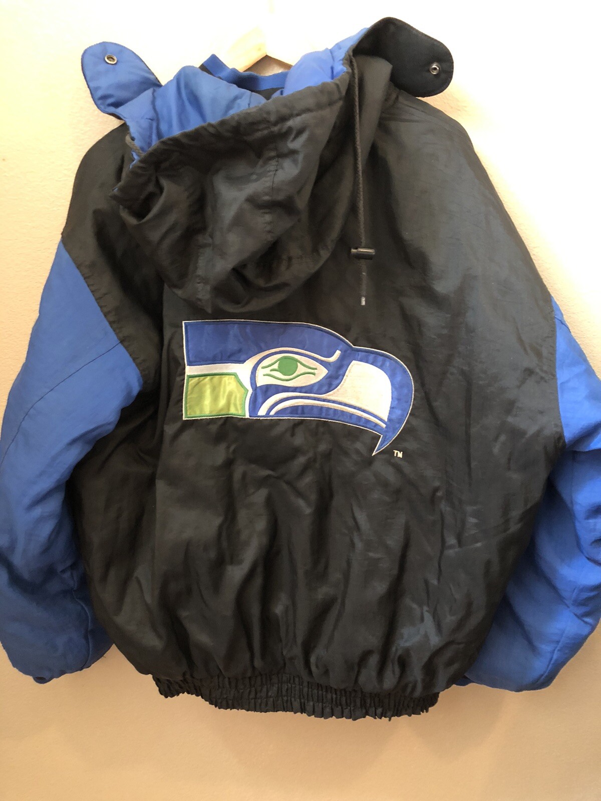 Vintage Seattle Seahawks Proplayer Reversible Jacket w/ Detachable Hood ...