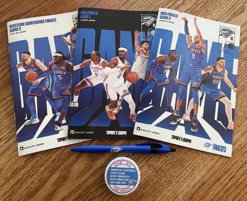 2025 Oklahoma City Thunder OKC 3 NBA FINALS Gameday Programs, OKC Pen ...