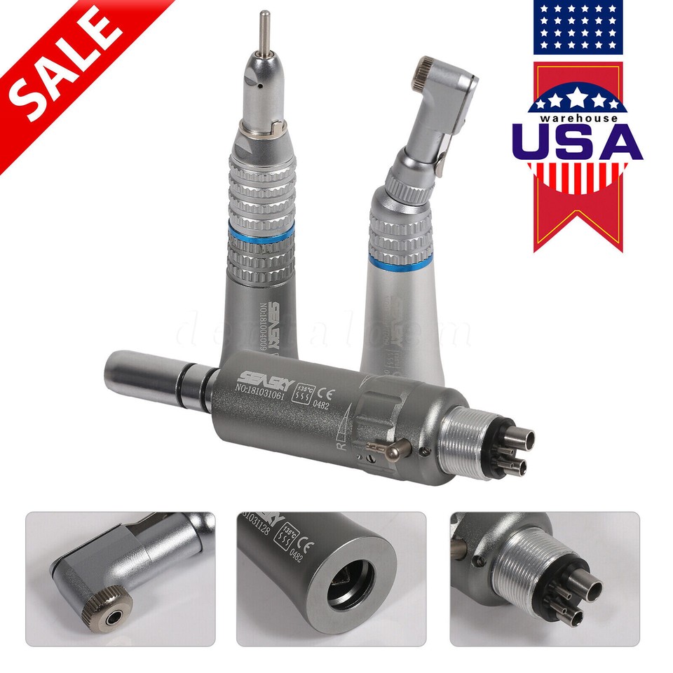 Dental Slow Speed Push/Latch Contra Angle Straight Air Motor Handpiece ...