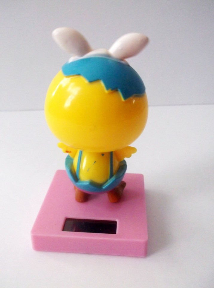 🐰Solar Powered Dancing Chick Rabbit Ears Bobble Head w/Shell Cap | eBay