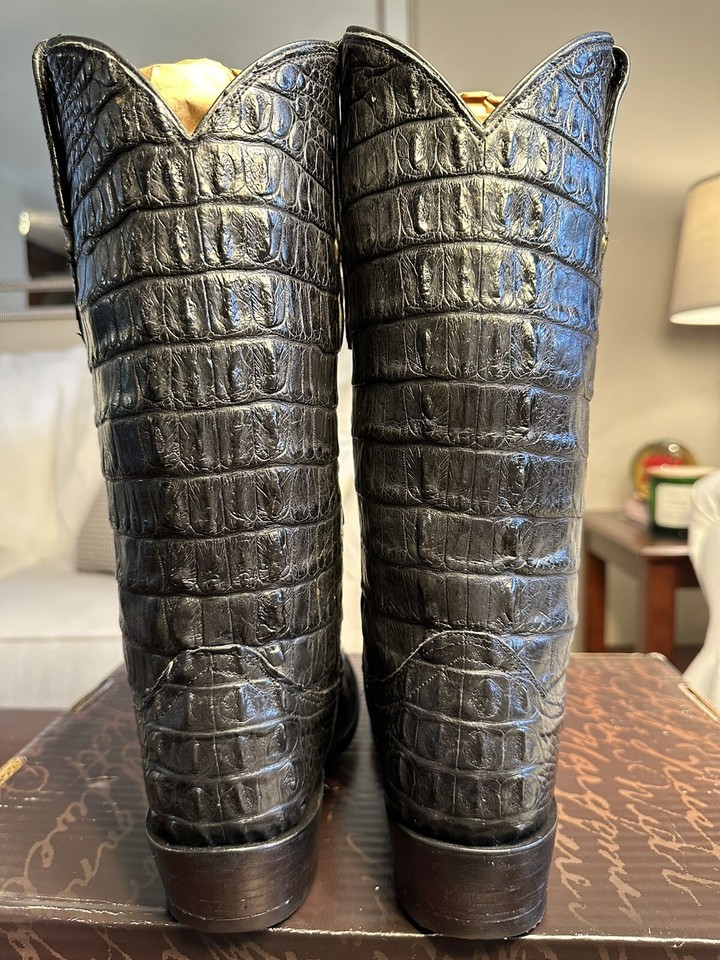 Cowtown Boots Full Exotic Black Alligator Hornback Custom Made Boots ...