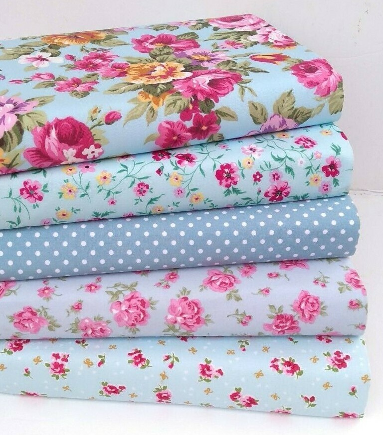 SEWING FABRIC BUNDLES FAT QUARTERS & SQUARES 100% COTTON MATERIAL ...