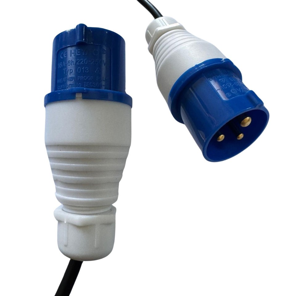 Camping Tent Electric Caravan Mains Hook Up Reel Power Cable 16A Plug ...