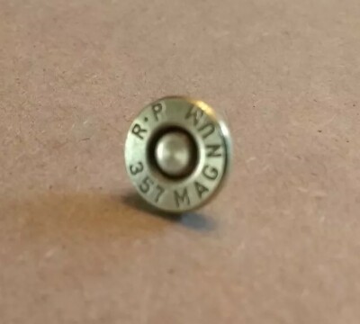 .357 Magnum Bullet Lapel Pin. Unique un-dented primer! Most calibers ...