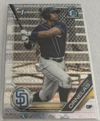 2019 Bowman Chrome Baseball Tirso Ornelas San Diego Padres Mojo 1st ...