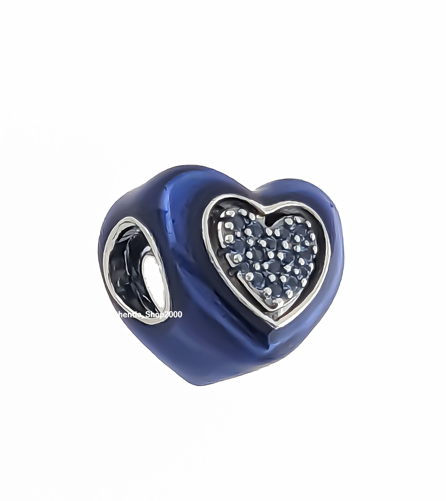 NEW 100% Authentic PANDORA 925 Pave Blue CZ Spinnable Heart Charm ...