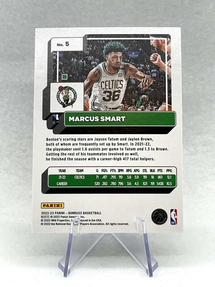 Marcus Smart 2022-23 Panini Donruss Holo Green Laser #5 Boston Celtics ...