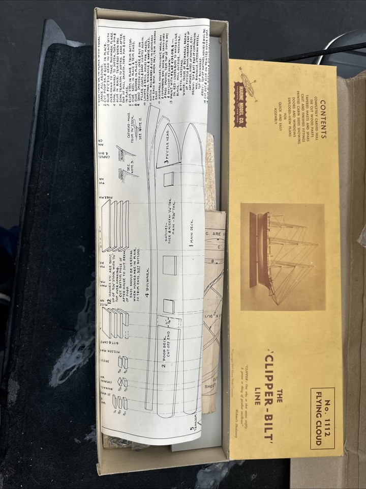 VINTAGE MARINE MODEL CO. THE CLIPPER-BILT LINE 1959 WOOD SHIP MODEL KIT ...