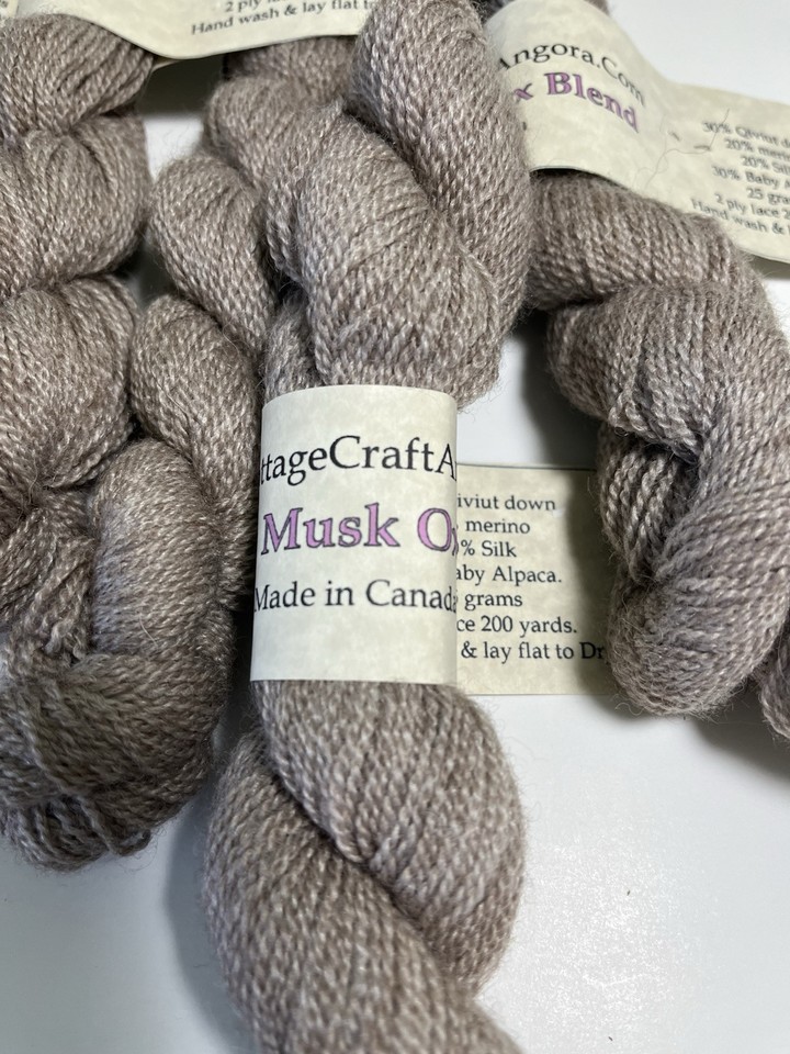 Artic Musk Ox Yarn Qiviut Down Merino Silk Yarn Cottage Craft Angora ...
