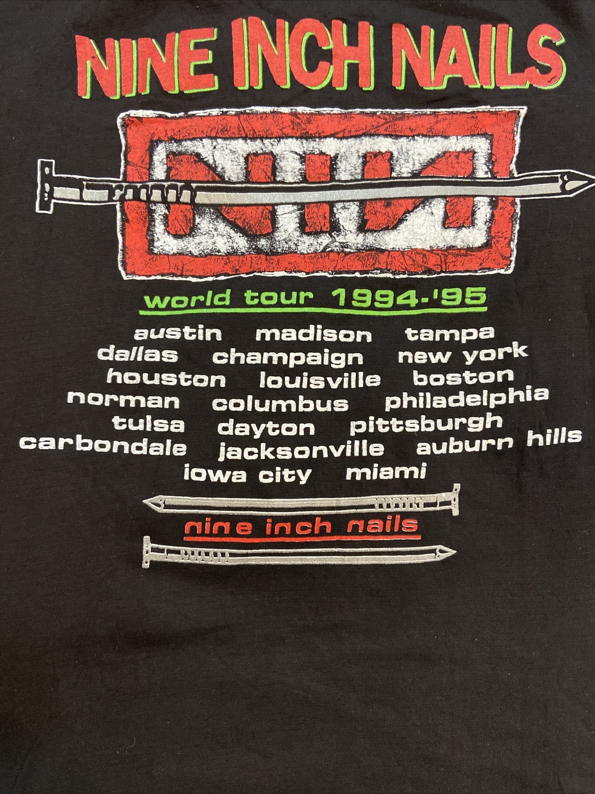 Vintage NIN Nine Inch Nails World Tour 1994-1995 T Sh… - Gem