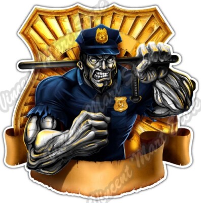 Police Officer Policeman Shield Badge Cop Car Bumper Vinyl Sticker ...