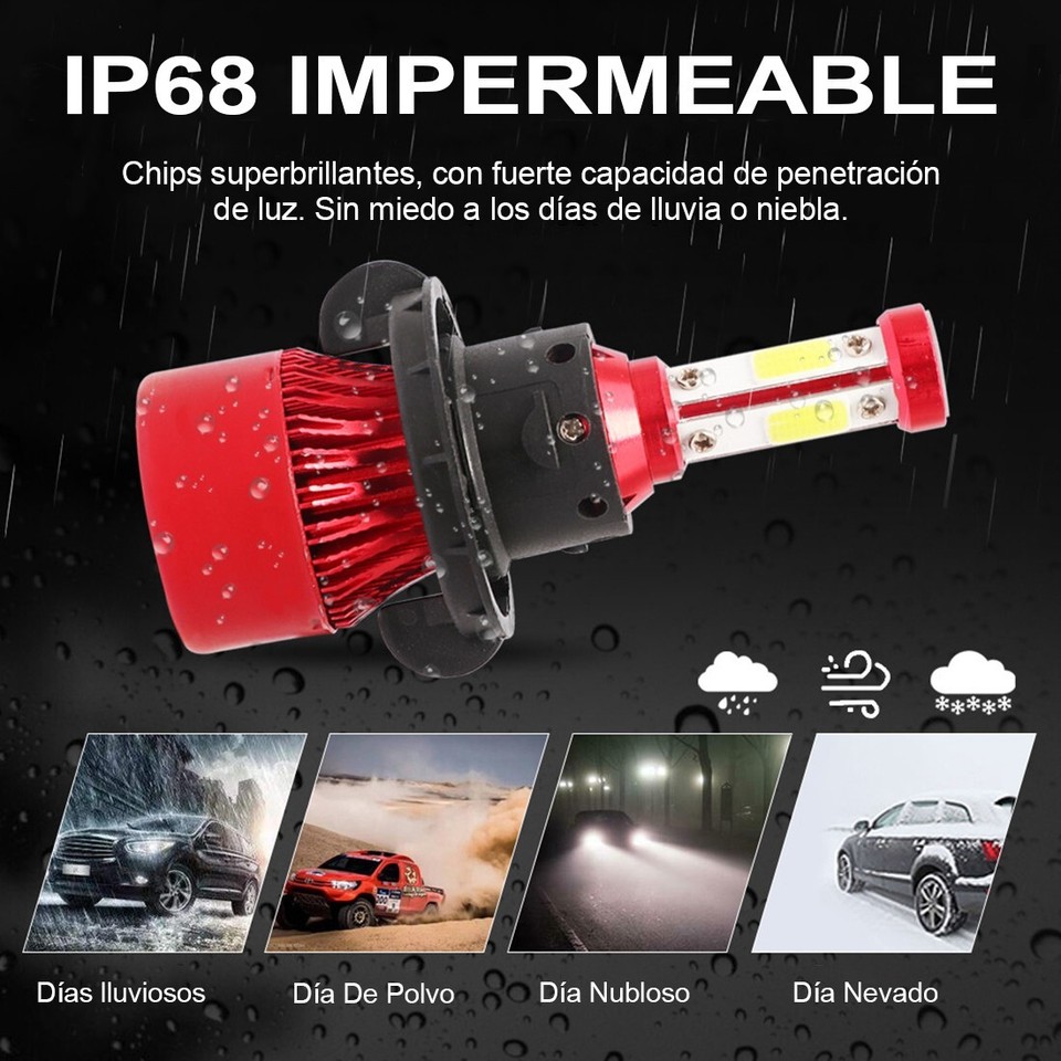 H13 9008 LED Headlight Kit COB 5500W 1000000LM Hi/Lo Beam Fog Super ...