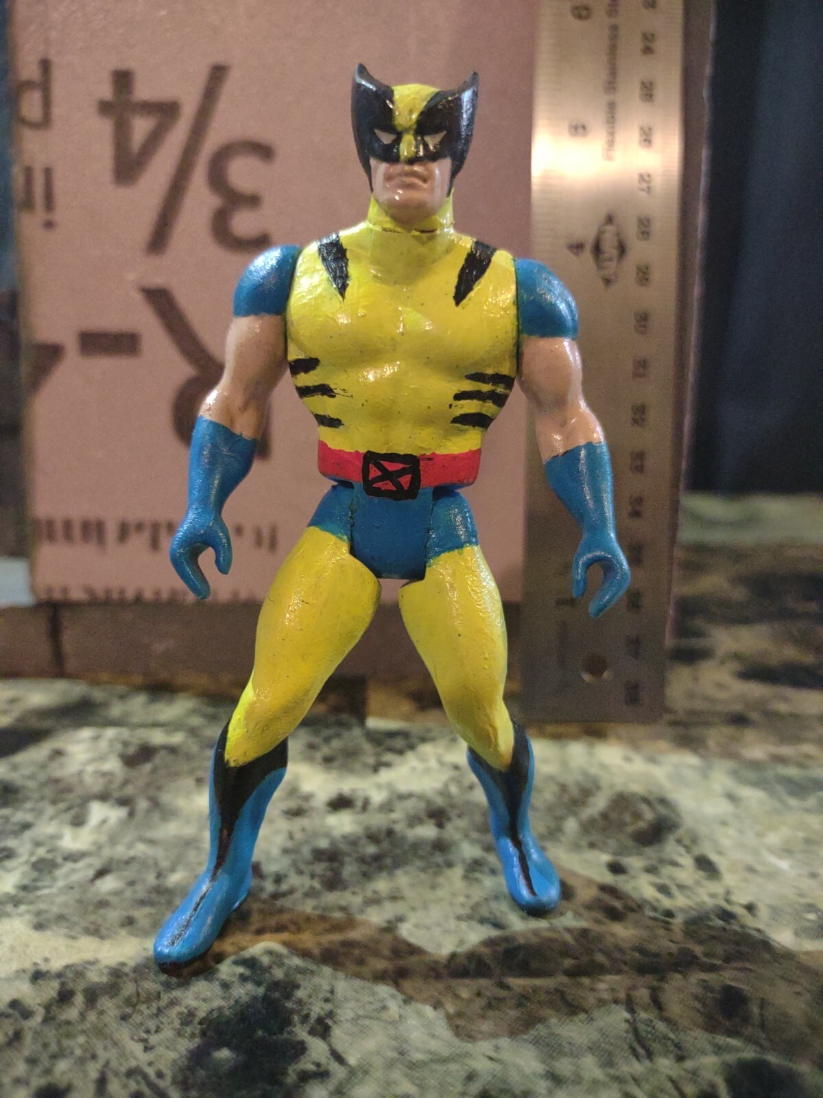 Marvel Secret Wars WOLVERINE 90s Blue & Yellow Custom Figure 4.5 ...