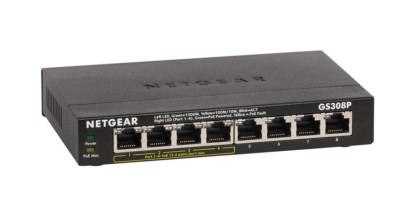 NETGEAR GS308P 8-Port Gigabit Ethernet Unmanaged Switch with 4-Ports ...