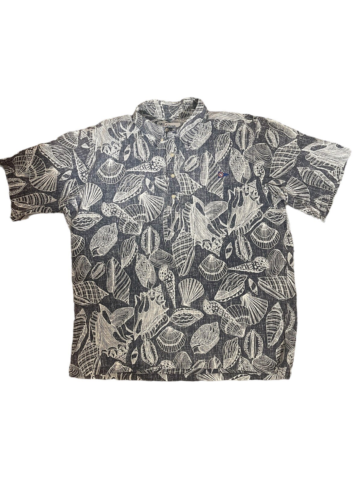REYN SPOONER HAWAIIAN TRADITIONALS SHELL PRINT VINTAG… - Gem
