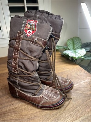 NWOB Pajar Canada Grip Women’s Winter Tall Boots Brown Lined Waterproof ...