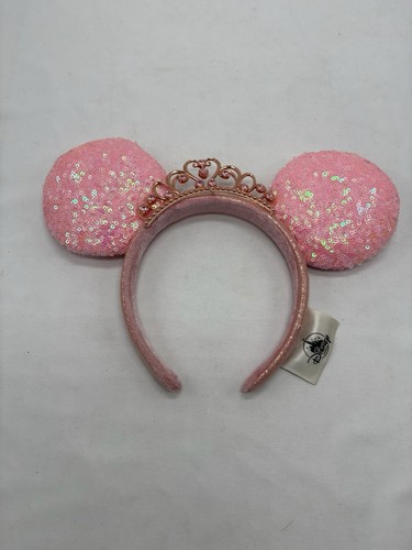 DISNEY PARKS MINNIE MOUSE HOT PINK SEQUIN EARS WITH TIARA | eBay