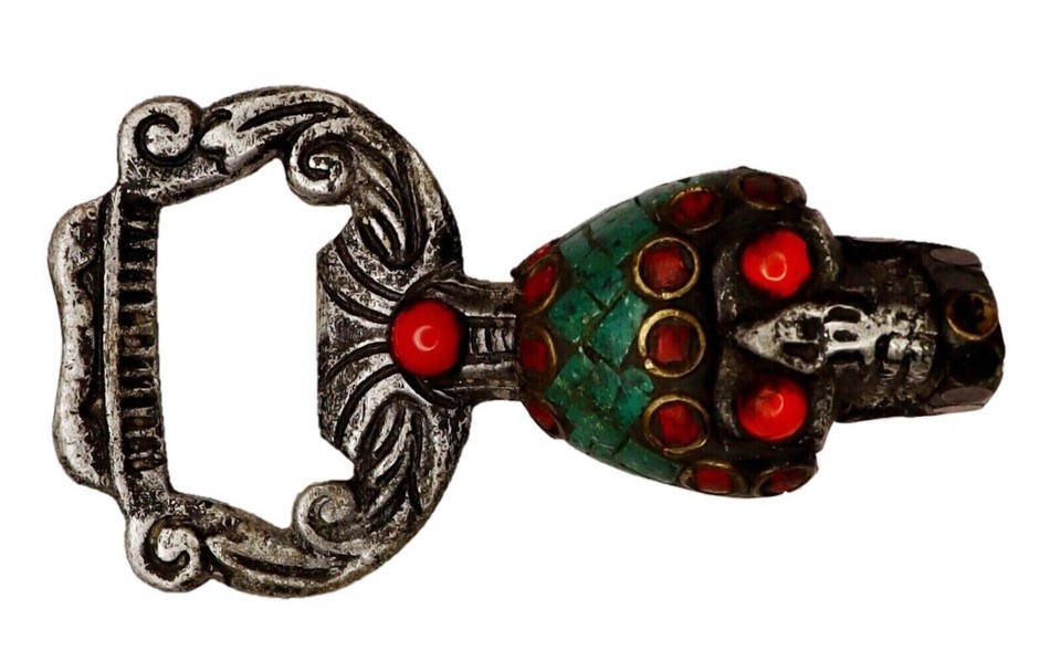 Human Skull Shape Antique Victorian Style Handmade Metal Handheld ...