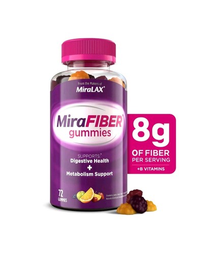 MiraFiber Gummies 72 Gummies Ct Exp: 9/26 Supports Digestive Health ...