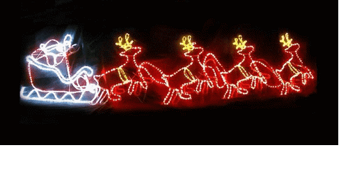 36V 530cm LED Santa Riding 4 Reindeer Deer Sleigh Christmas Rope Motif ...