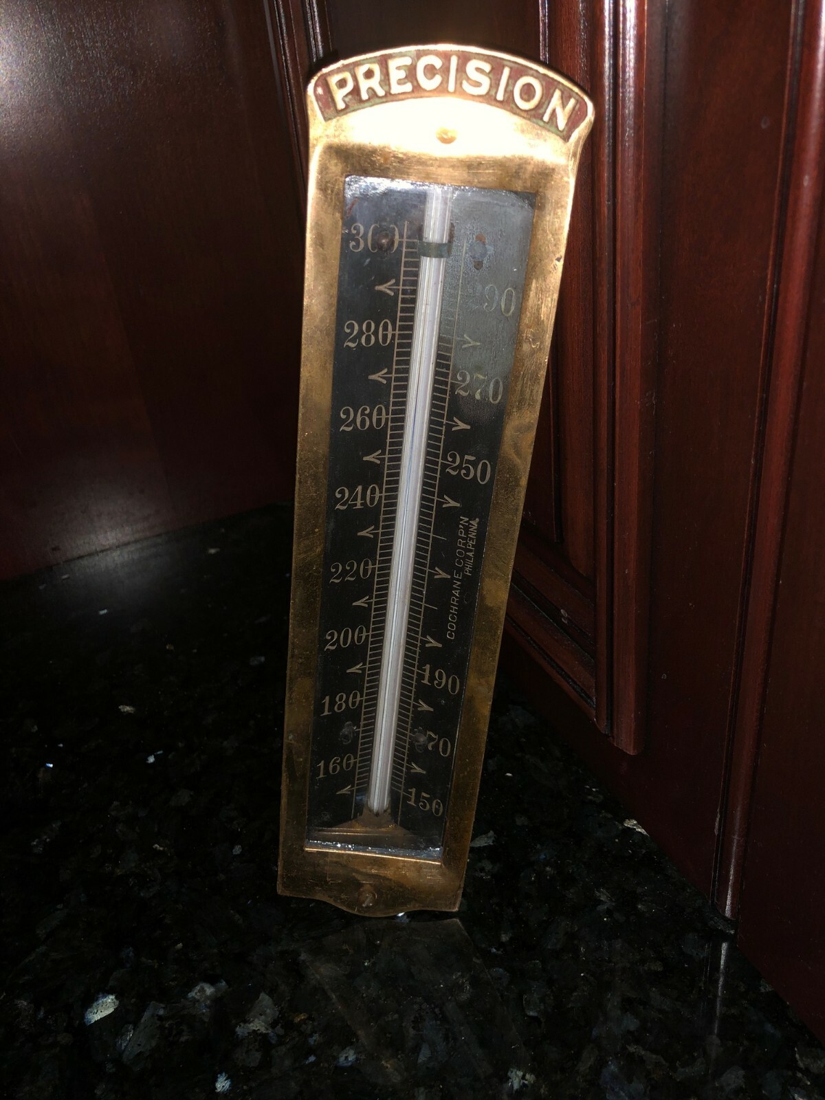 Antique Cochrane Thermometer Co. Phila Penna Brass Industrial Steampunk ...
